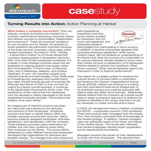 Turning Results into Action: Action Planning at Henkel | PDF | Free ...