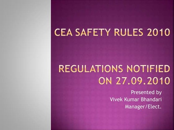 Indian electricity rules | PPT | Power and Energy Industry | Industries