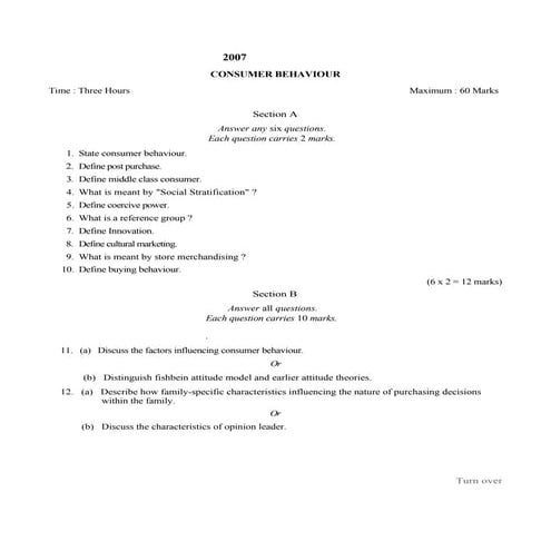 2007 question+paper | DOC