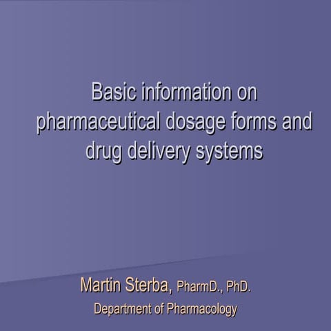 2008 dosage-forms-final | PPT