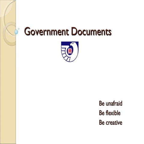 E-LEARN: Government Documents | PPTX