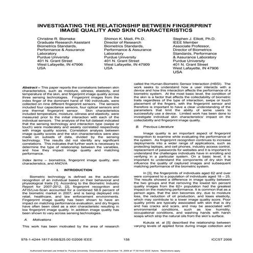 (2009) Biometrics in Healthcare Research Overview | PPT