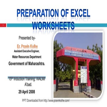 2008 walmi excel-worksheets | PPSX