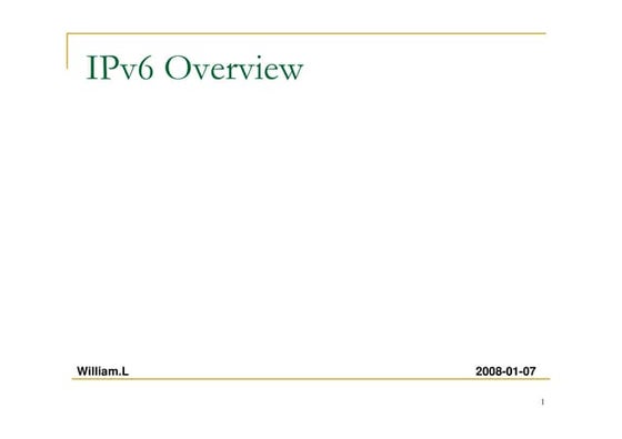 Internet IP V6 Protocol for Networking Students | PPT