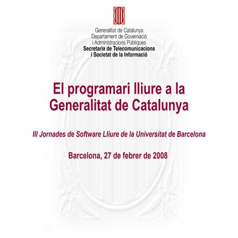 El programari lliure a la Generalitat de Catalunya | ODP