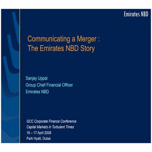 Communicating a Merger : The Emirates NBD Story | PPT