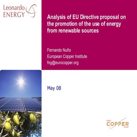 The EU Renewables Directive | PPT | Power and Energy Industry | Industries