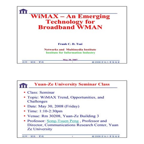 WiMAX -- An Emerging Technology for Broadband WMAN | PDF | Computer Networking | Computing