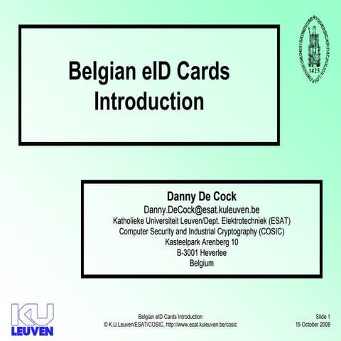 Belgian eID cards | PDF | Information and Network Security | Computing