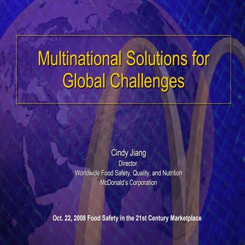 Multinational Solutions for Global Challenges -- McDonald\'s ...