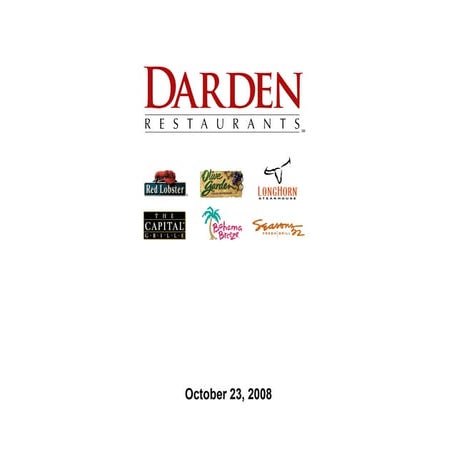 Darden Restaurants Presentation | PPT