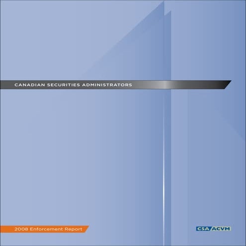 CSA - 2008 Enforcement Report | PDF | Free Download