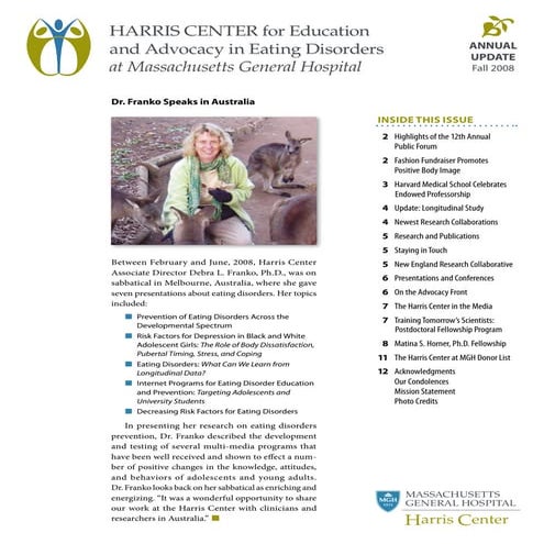 2008 harris center newsletter | PDF | Mental Health | Diseases and ...