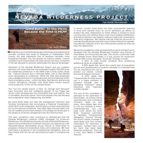 Fall 2008 Nevada Wilderness Project Newsletter | PDF