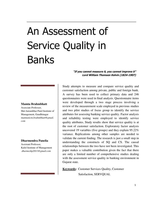 The role of tangibility in service quality | PDF
