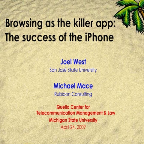 Success of the iPhone (April 2009) | PPT