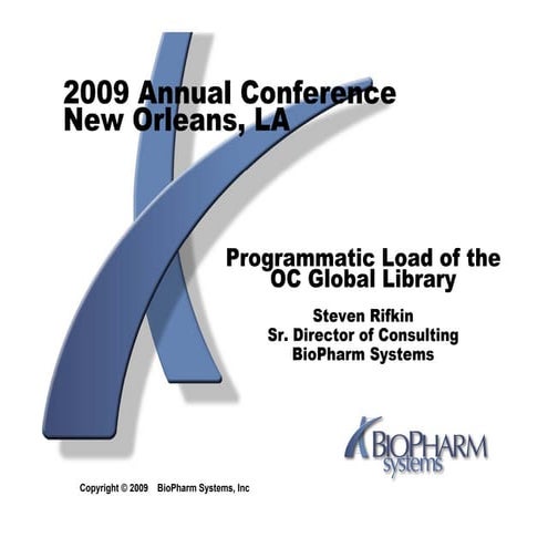 Programmatic Load of the Oracle Clinical Global Library | PDF