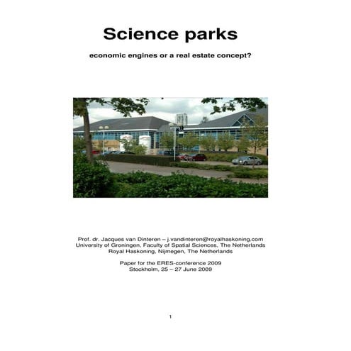 2009 - Science parks a real estate development or regional economic ...