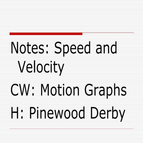 Speed and Velocity | PPTX