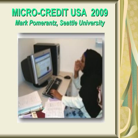 2009 USASBE Workshop Innovative Microcredit Models Pomerantz | PPT
