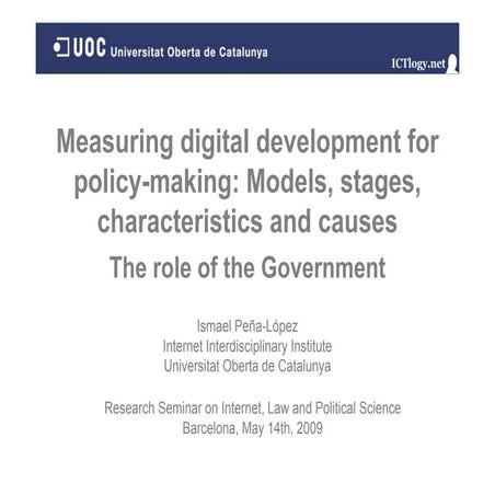 Measuring digital development for policy-making: Models, stages ...