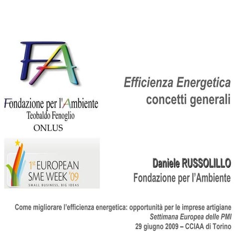 Efficienza Energetica: concetti general | PPT