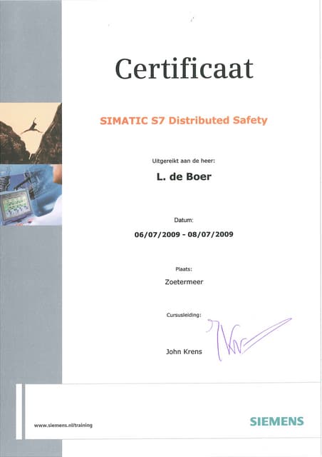 Certificaat Profibus PA Engineer | PDF | Computer Software and Applications | Computing