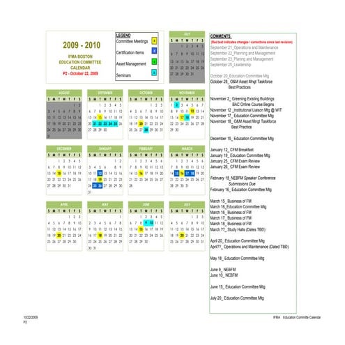 2009 2010 Education Calendar | PPT