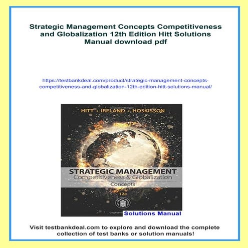 Strategic Management Concepts Competitiveness and Globalization 12th ...