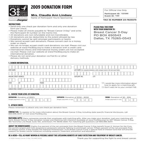 20093 Day Donation Form | PDF | Cancer | Diseases and Conditions
