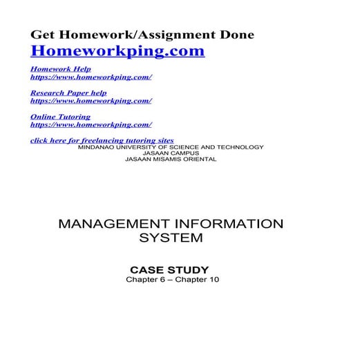 200981104 management-information-system-case-study | DOC