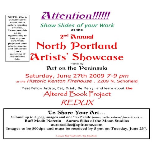 2009 artists' showcase flyer | PDF