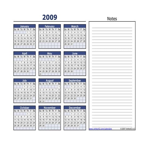 2009 Calendar 275 | PPT