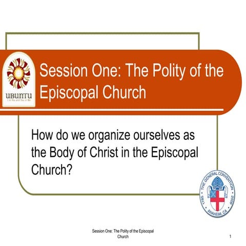 Introduction to the Polity of the Episcopal Church, Part 1 | PPT