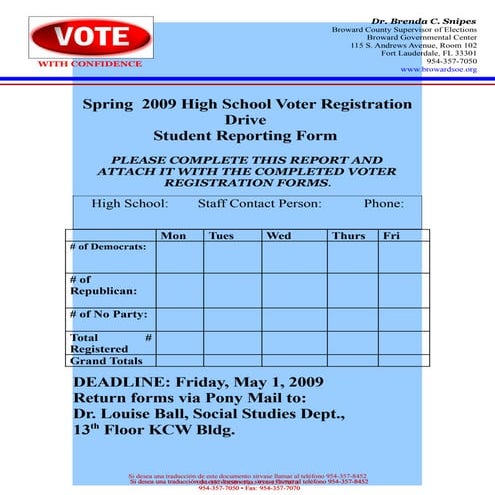 2009 Hsvr Student Report Form | DOC