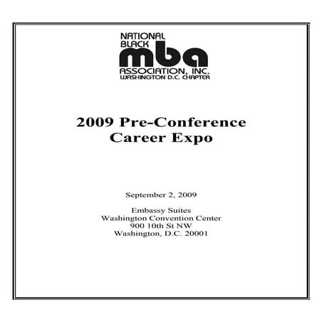 2009 NBMBAA DC Career Expo Program | PDF