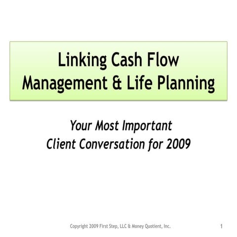 Linking Cash Flow Management and Life Planning | PPTX