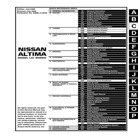Nissan Altima 2009 Manual
