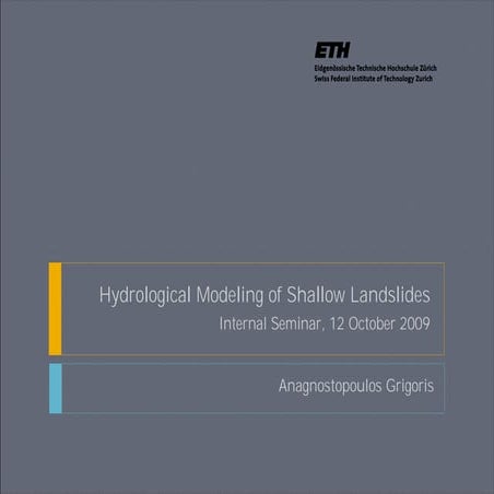 Hydrological Modelling of Shallow Landslides | PDF