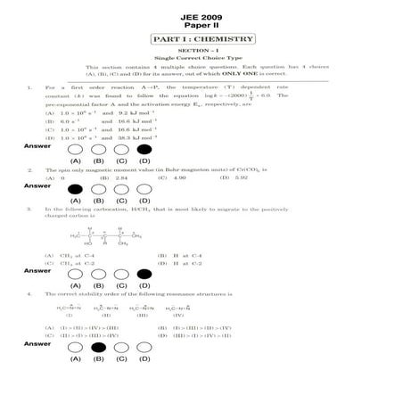 IIT-JEE Advanced 2009 Question Paper 2 | PDF