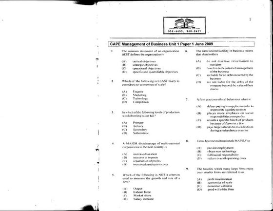 POB PAST PAPER | PDF