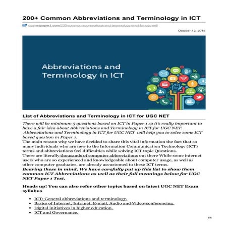 200 common abbreviations and terminology in ict part 1 | PDF