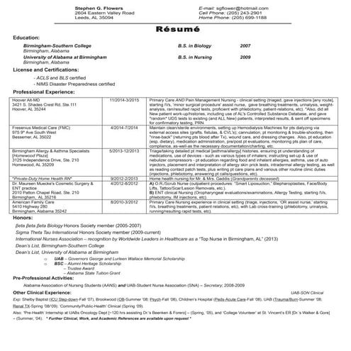 Nursing Résumé - 5-2015 Updated | ODT
