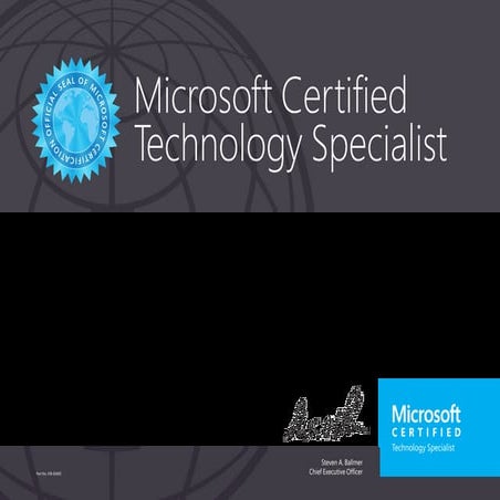 Microsoft Certified Technology Specialist (MCTS) | PDF