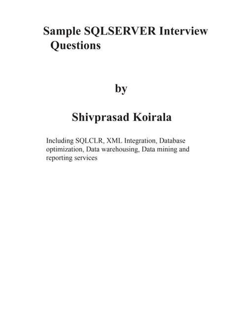 200sql Server Interviewquestions Pdf Databases Computer Software And Applications