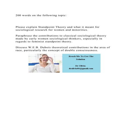 200 words on the following topicPlease explain Standpoint T | DOCX ...