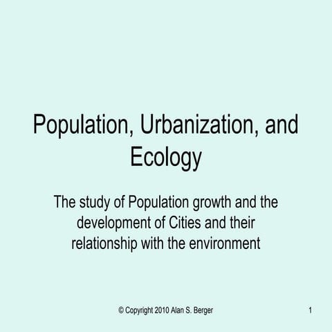 201.07 population, ecology, urbanization | PPT