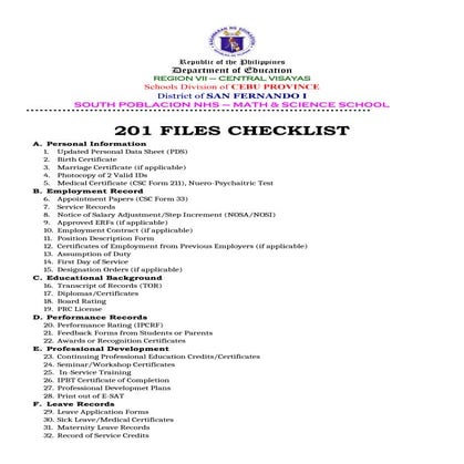 201-Files-Checklist for School Files.docx
