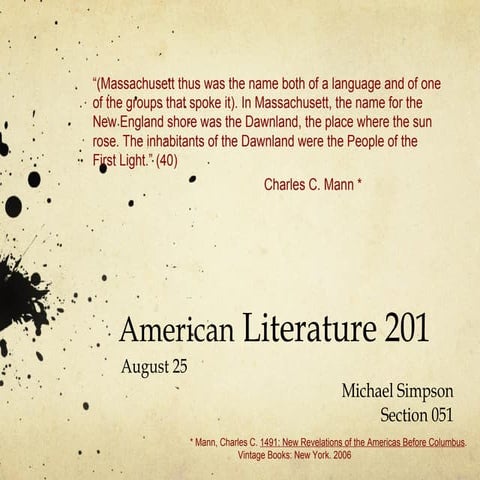 American Lit 201-03 | PPT