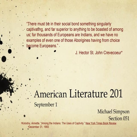 American Lit 201-05 | PPT | Homework and Study | Education
